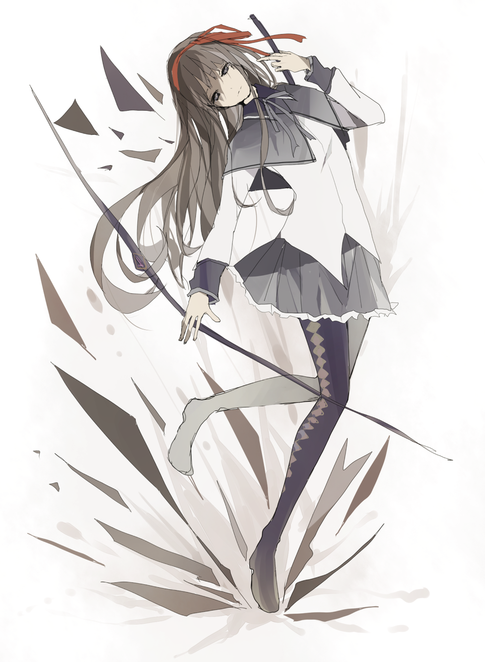 The Big Imageboard Tbib Akemi Homura Bad Id Bad Pixiv Id Bow