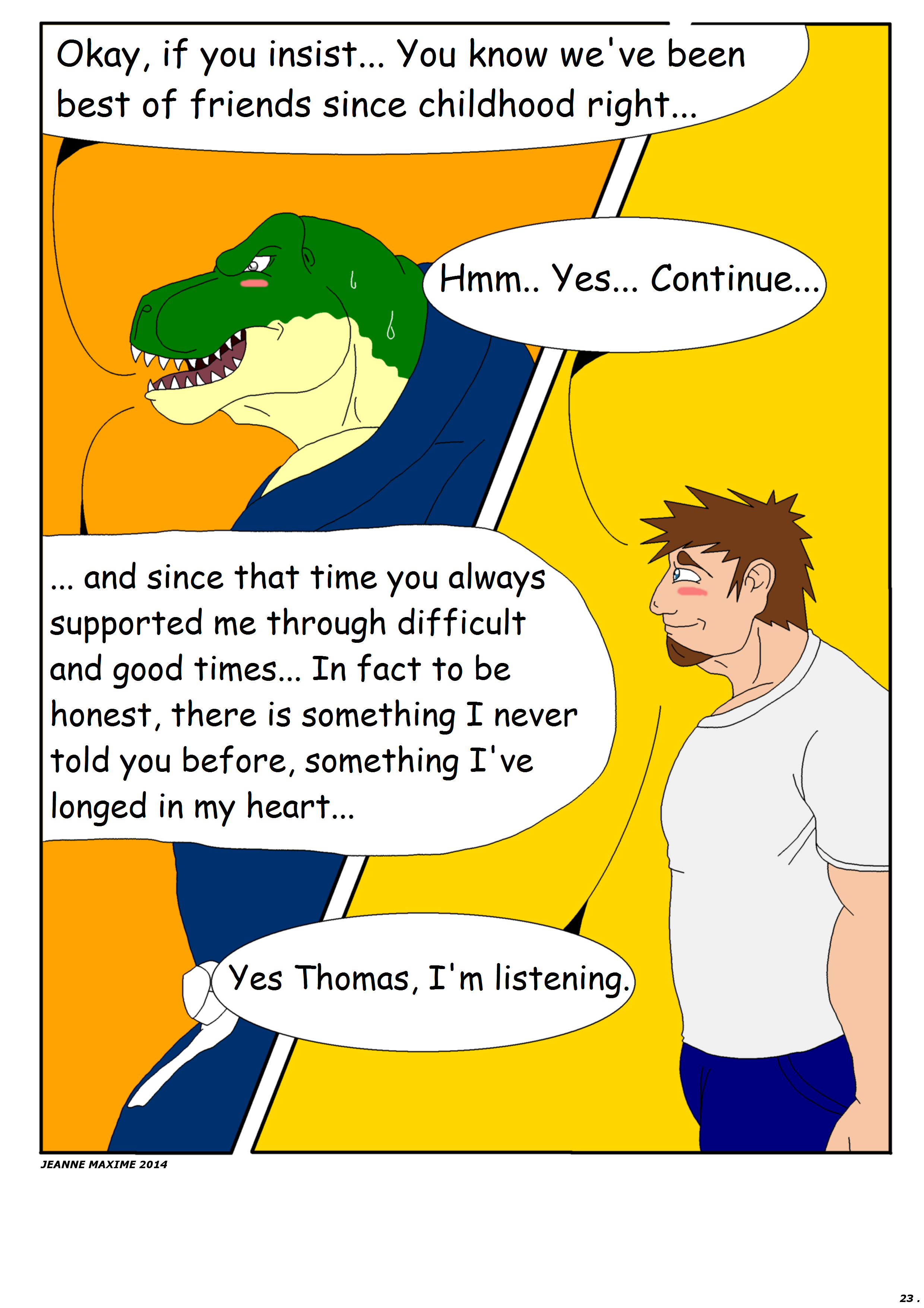The Big ImageBoard (TBIB) - 2014 anthro blush clothing comic dinosaur ...