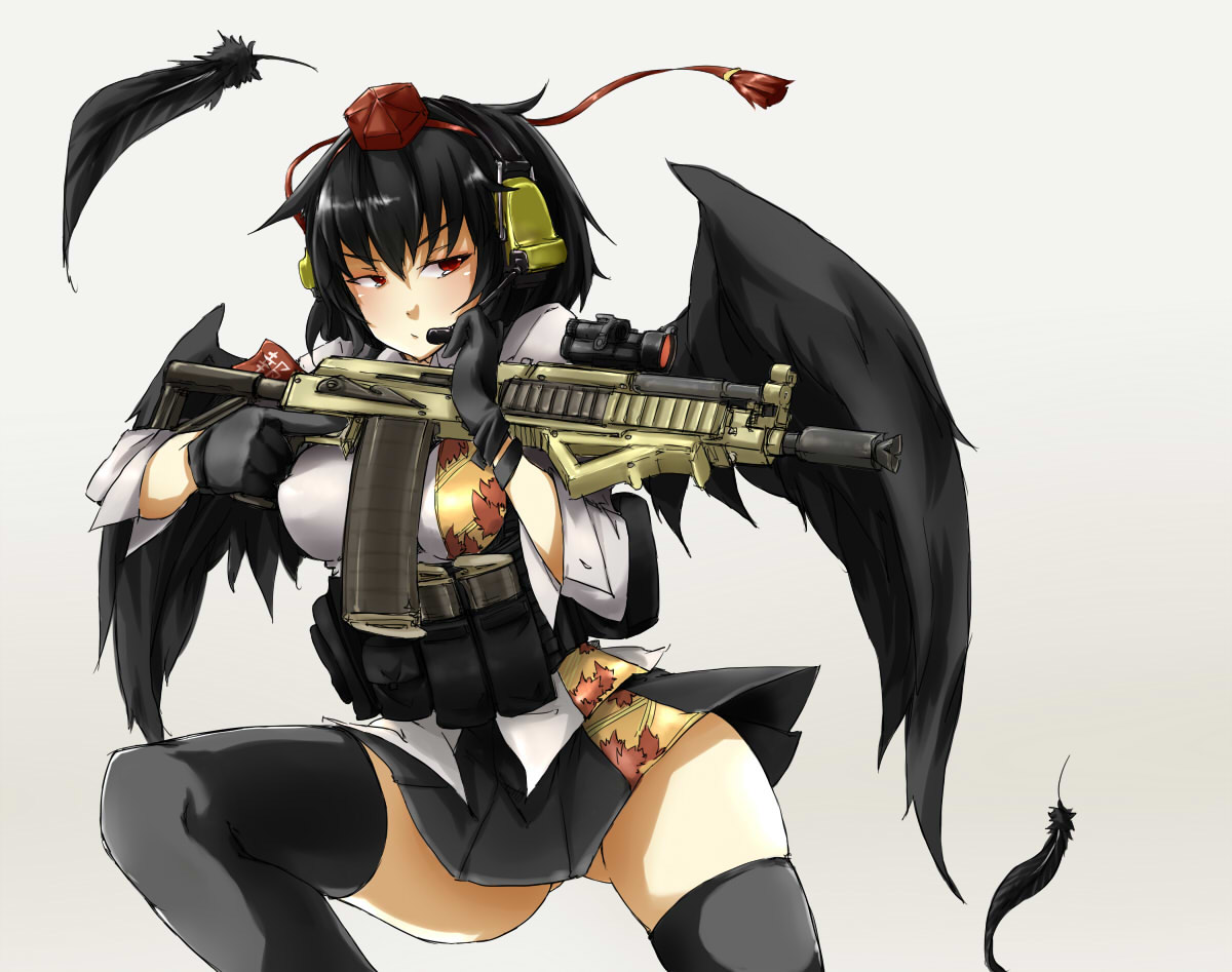 The Big ImageBoard (TBIB) - 1girl ak-102 assault rifle ayyh bad id bad pixiv id black gloves ...