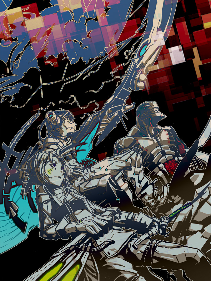 The Big ImageBoard (TBIB) - 1boy 1girl armor bad id bad pixiv id cyberpunk kahadu (kawazu ...