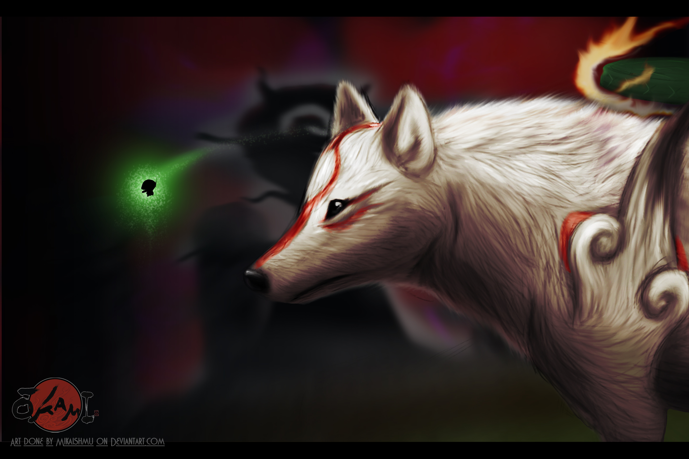 The Big Imageboard Tbib Amaterasu Issun Okami Tagme Wolf 3679598