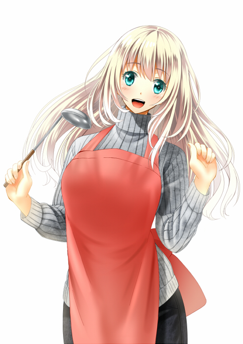 The Big Imageboard Tbib D Alternate Costume Apron Aqua Eyes Atago