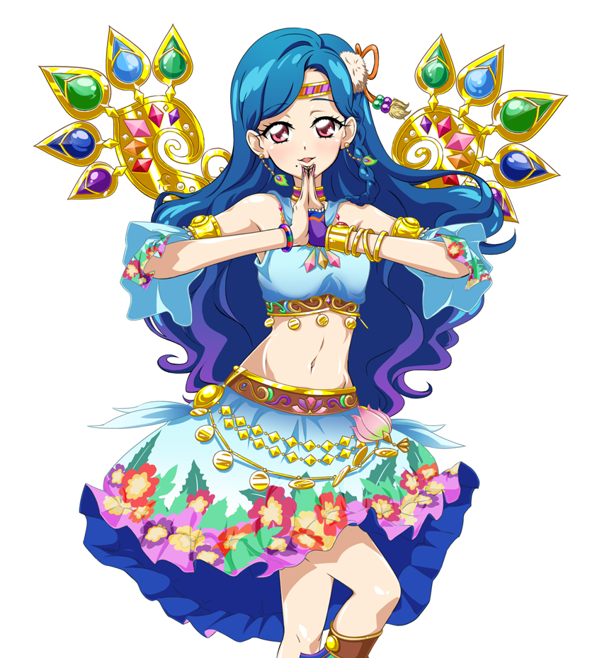 The Big ImageBoard (TBIB) - 1girl :d aikatsu! aikatsu! (series) bare shoulders blue hair blue ...