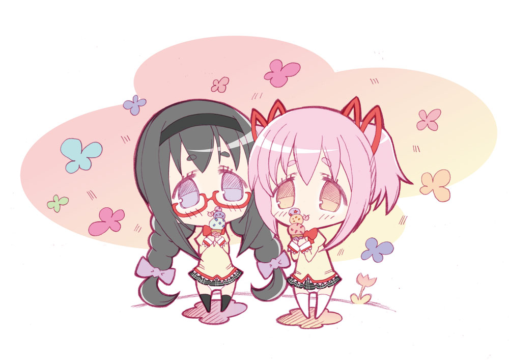The Big Imageboard Tbib Akemi Homura Black Hair Black Legwear Bow