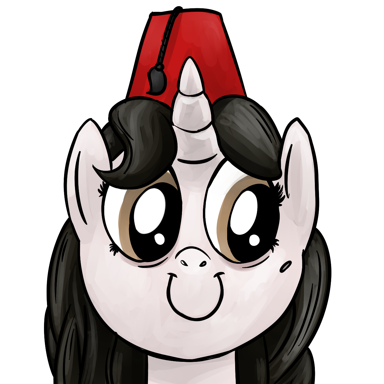 The Big ImageBoard (TBIB) - alpha channel ambiguous gender black hair brown eyes equine fez fur ...