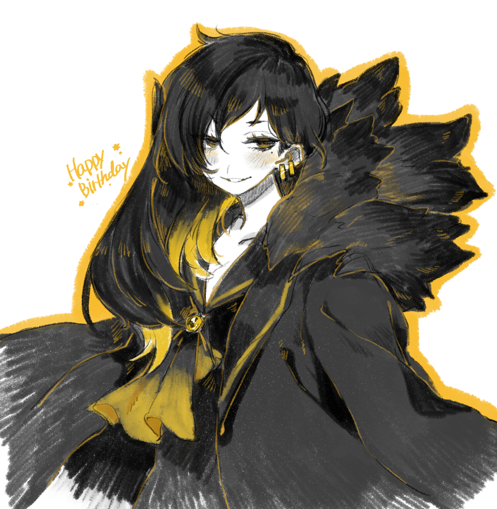 The Big ImageBoard (TBIB) - 1girl ascot binah (project moon) black ascot black coat black dress ...