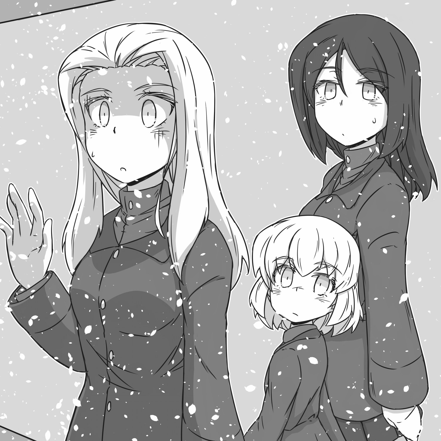 The Big ImageBoard (TBIB) - 3girls bob cut clara (girls und panzer ...