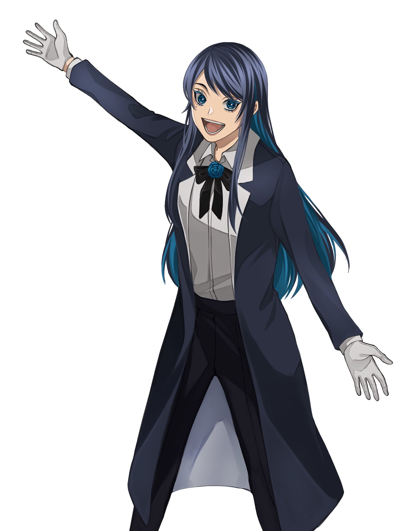 The Big ImageBoard (TBIB) - 1girl ado (utaite) black bow black bowtie black coat black hair ...