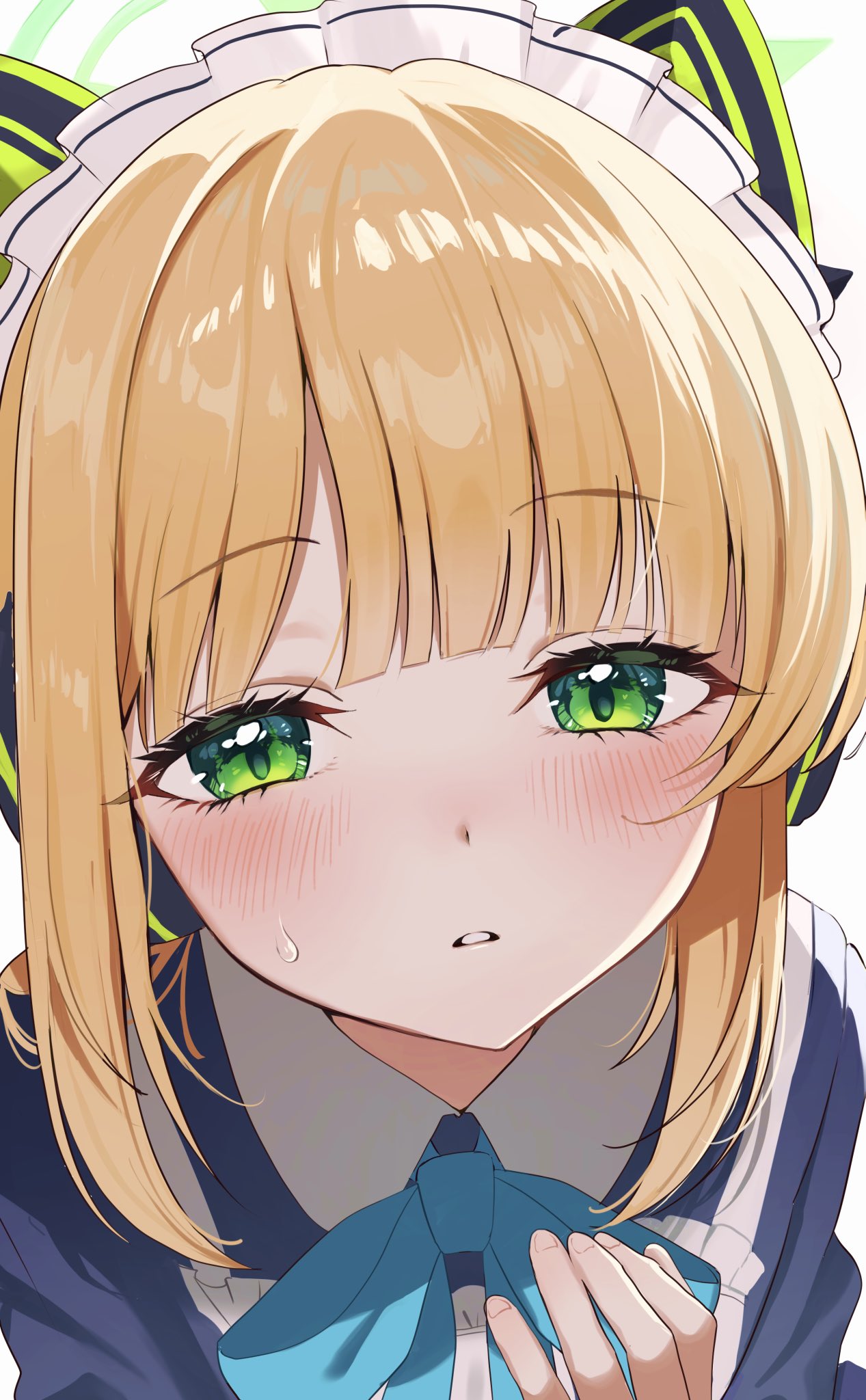 The Big ImageBoard (TBIB) - 1girl animal ear headphones animal ears apron black dress blonde ...