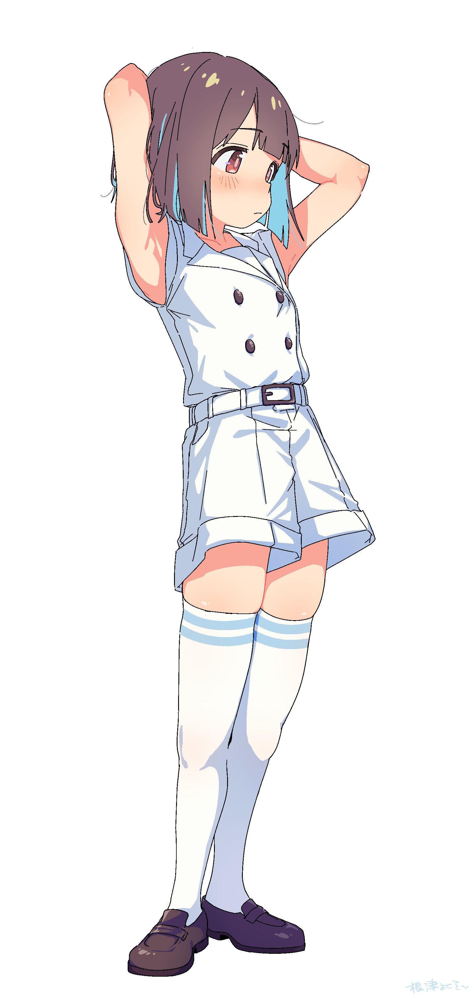 The Big ImageBoard (TBIB) - 1girl absurdres armpits arms behind head arms up artist name bare ...