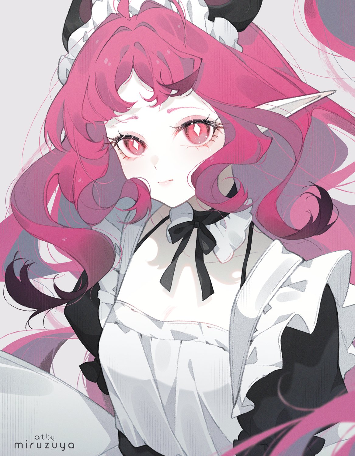 The Big ImageBoard (TBIB) - 1girl alternate costume apron arknights artist name black shirt ...