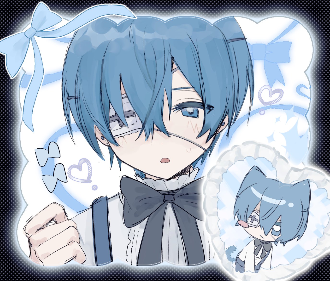 The Big ImageBoard (TBIB) - 1boy alternate costume animal ears bishounen black ribbon blue eyes ...