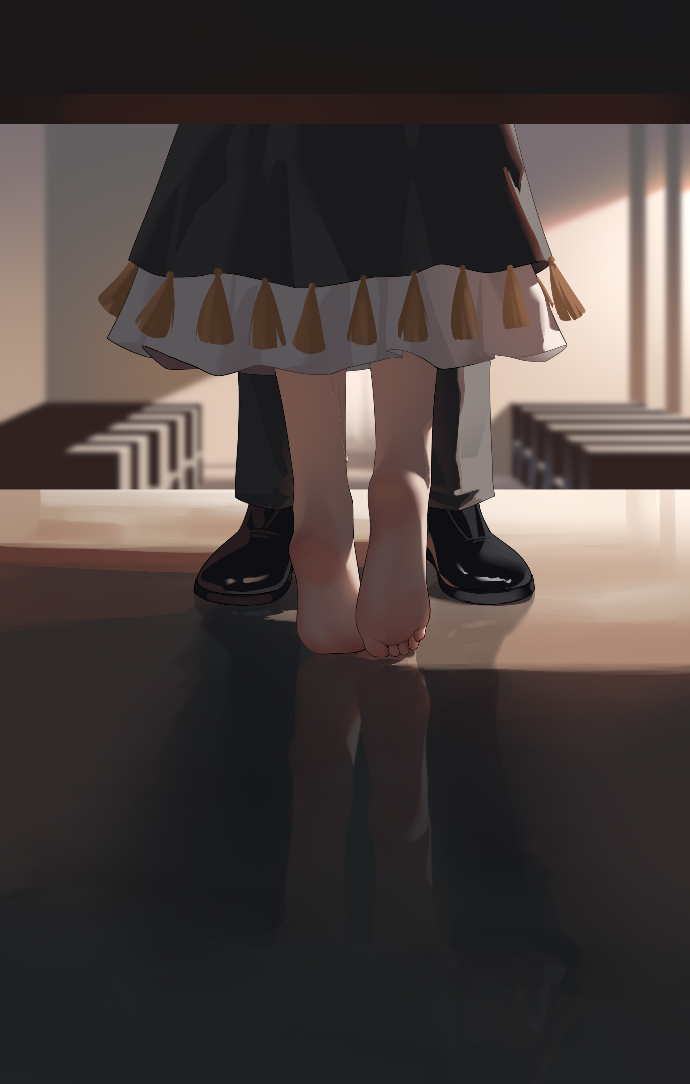 The Big ImageBoard (TBIB) - 1boy 1girl absurdres barefoot bingchuan xian yu huang black dress ...