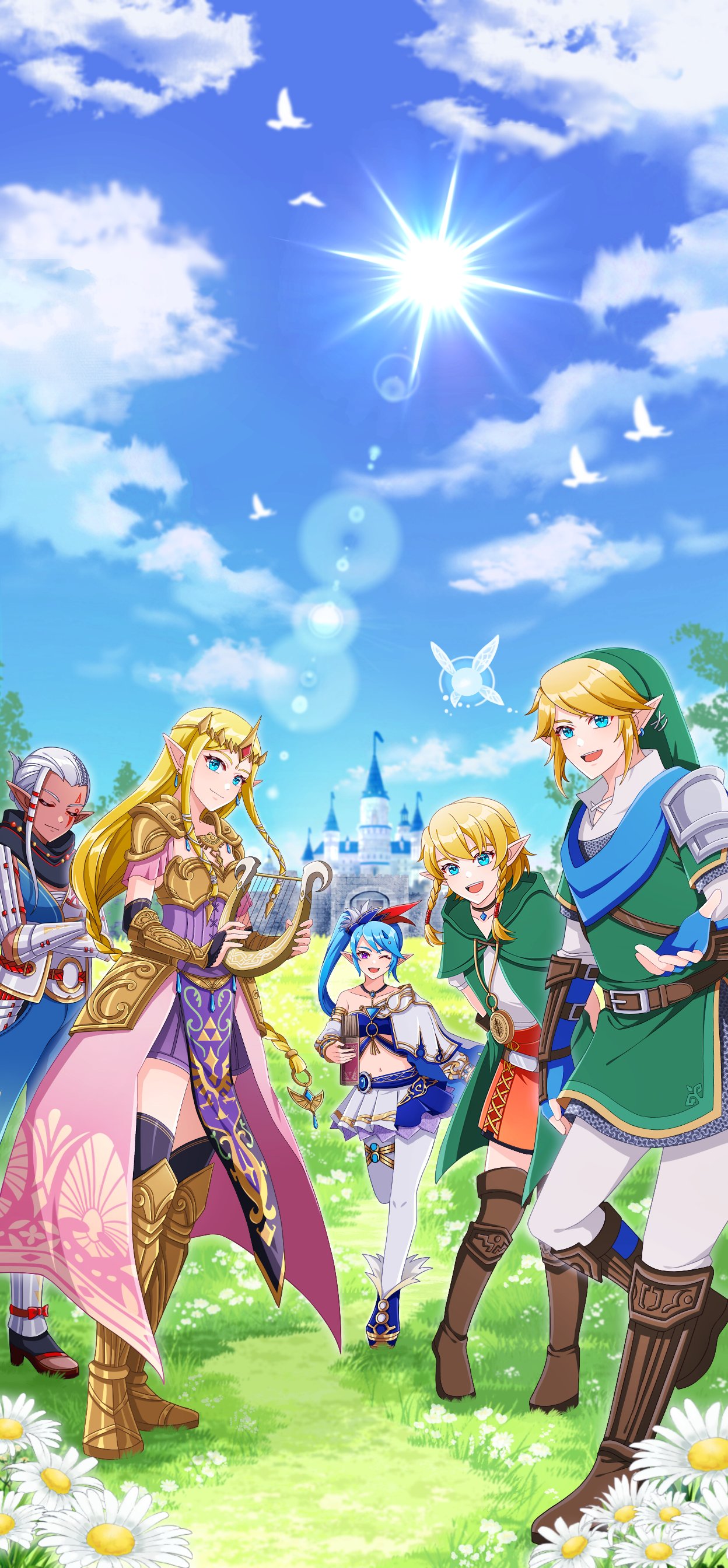 The Big ImageBoard (TBIB) - 1boy 1other 4girls absurdres armor blue sky ...