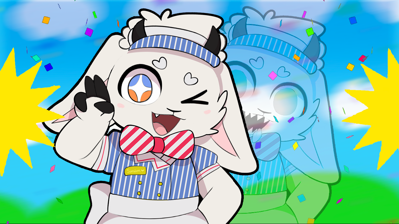 The Big ImageBoard (TBIB) - 4em11wa4 anthro blush bovid caprine confetti fangs insane looking at ...