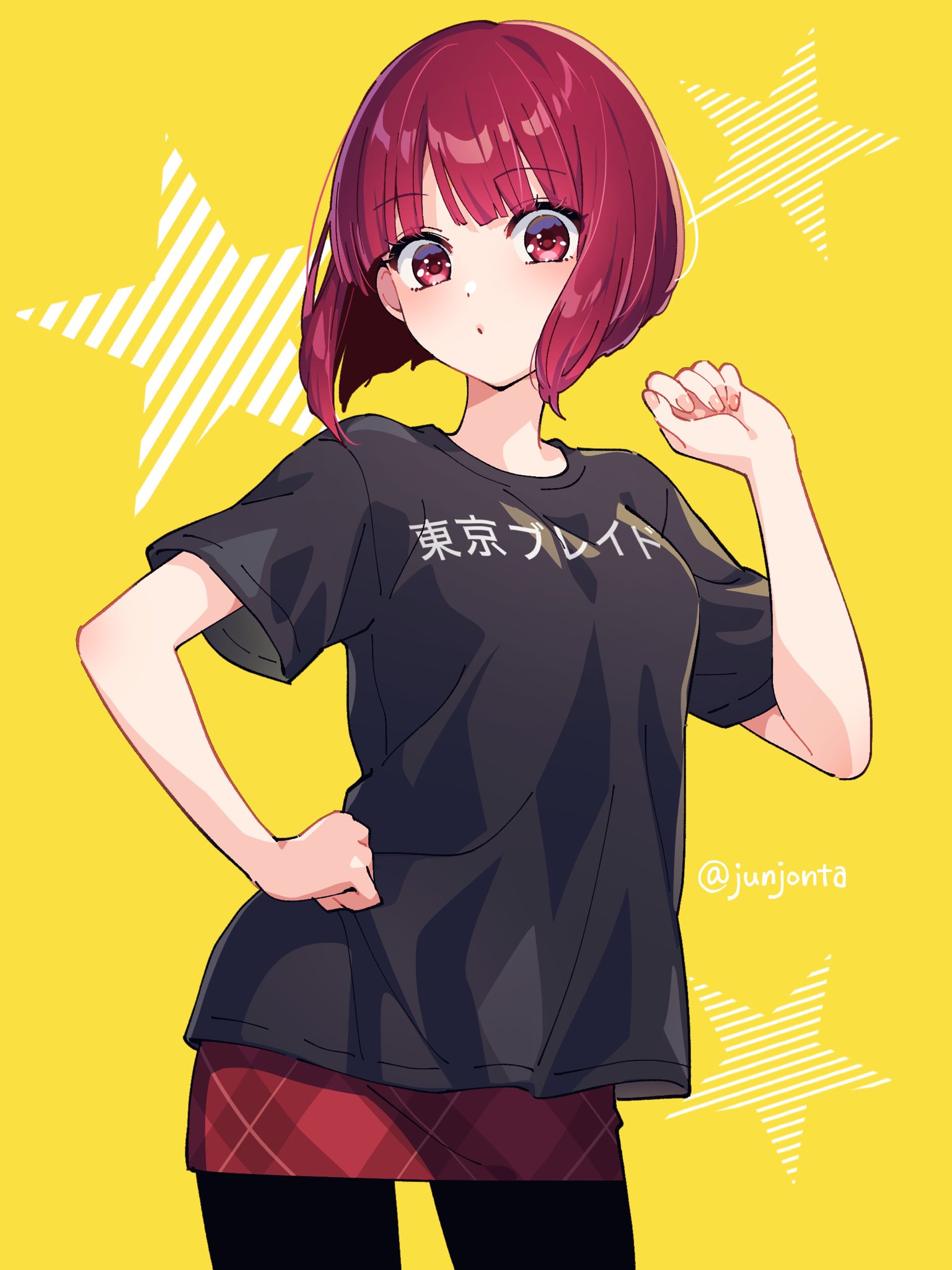 The Big ImageBoard (TBIB) - 1girl arima kana black pantyhose black shirt blush bob cut highres ...