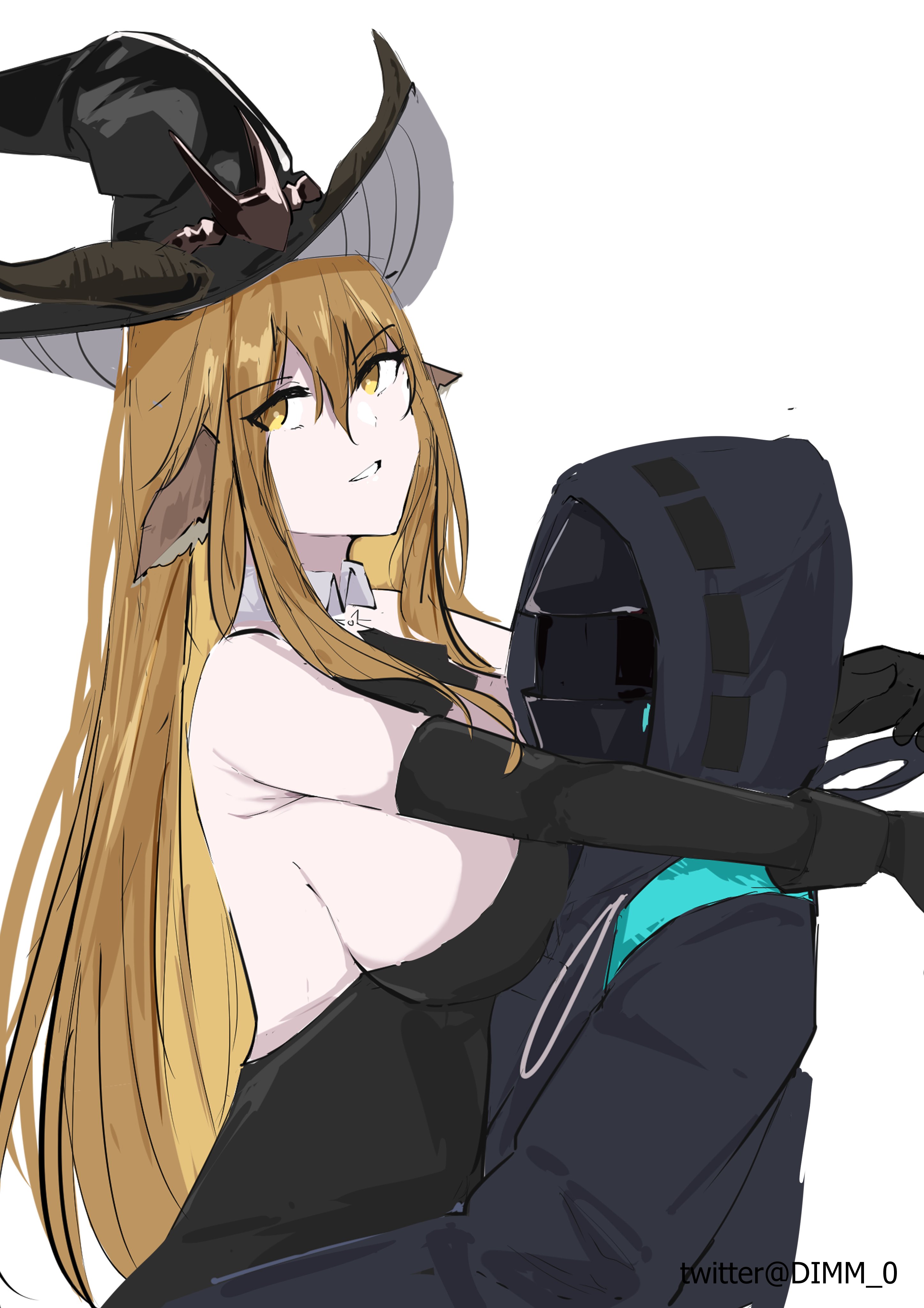 The Big Imageboard Tbib 1girl 1other Absurdres Arknights Armpits