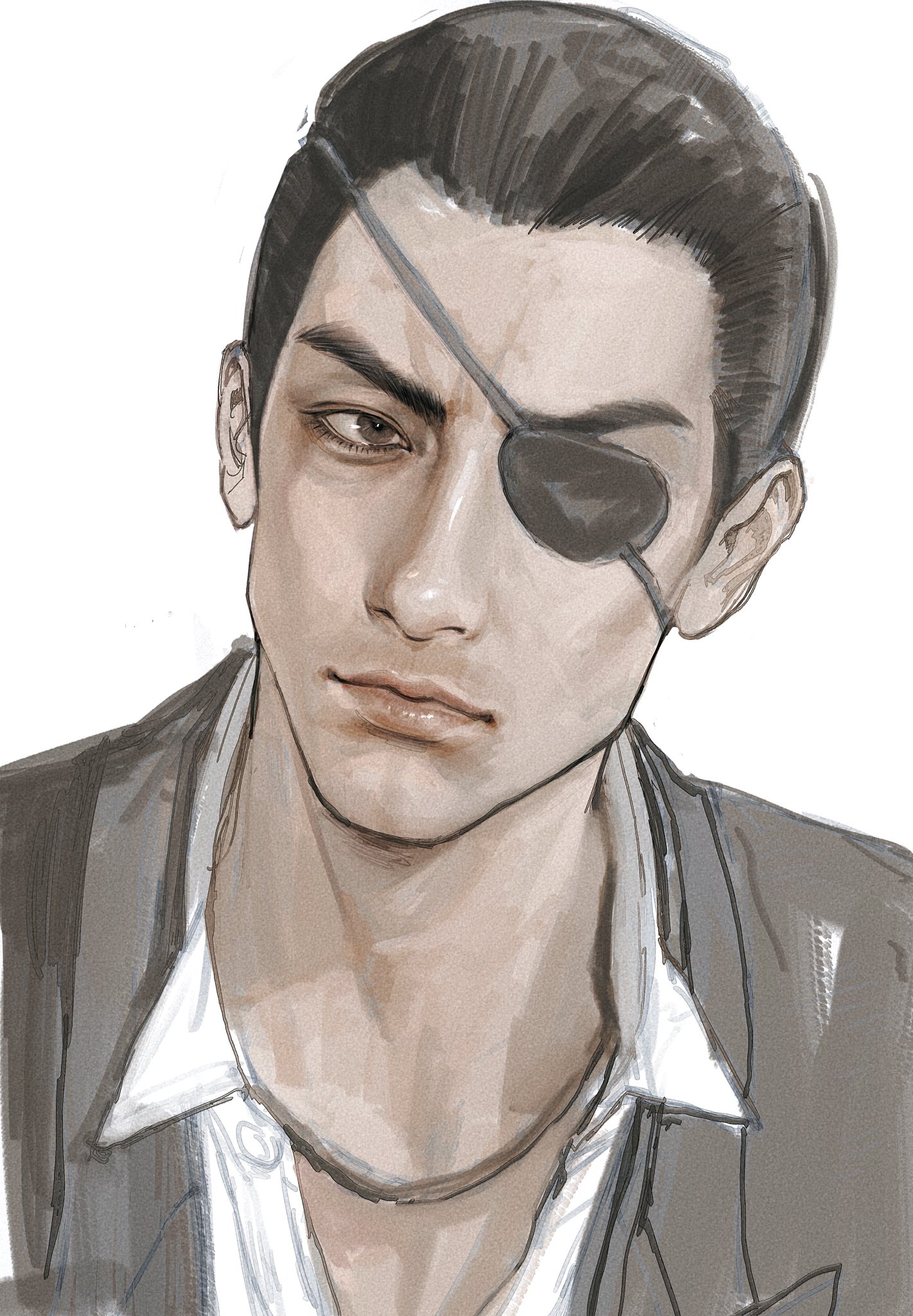 The Big ImageBoard (TBIB) - 1boy aged down black hair black jacket brown eyes collarbone ...