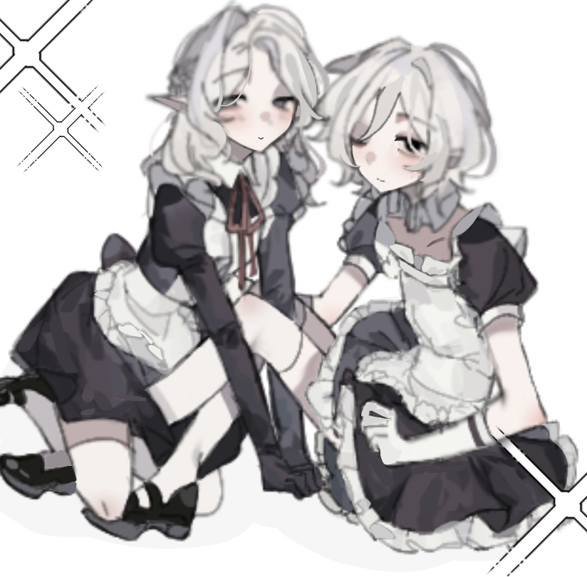 The Big ImageBoard (TBIB) - 2boys alternate costume androgynous apron azai918316 black dress ...