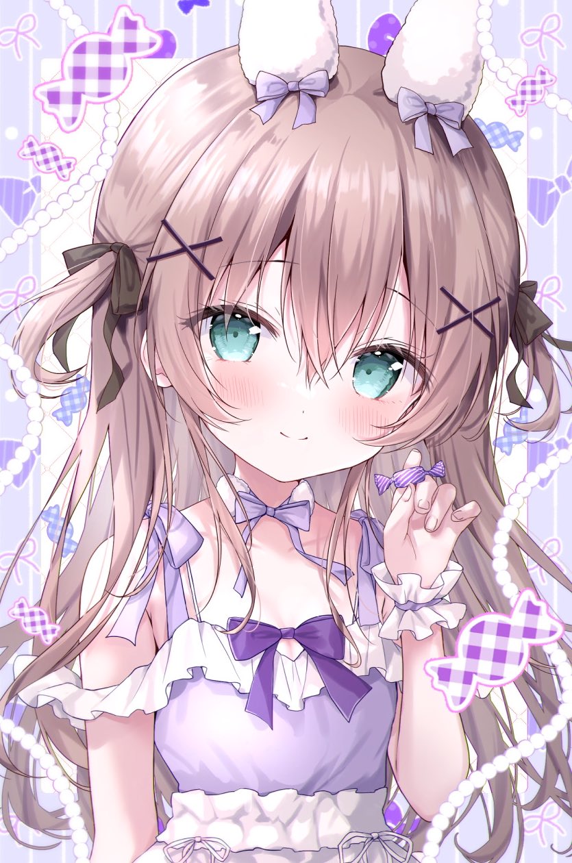 The Big ImageBoard (TBIB) - 1girl amedamacon animal ears argyle background bare shoulders black ...