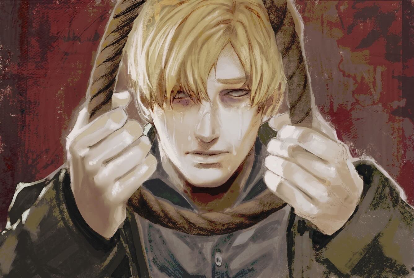 The Big ImageBoard (TBIB) - 1boy arms up astelofvoid blonde hair buttons closed mouth coat ...