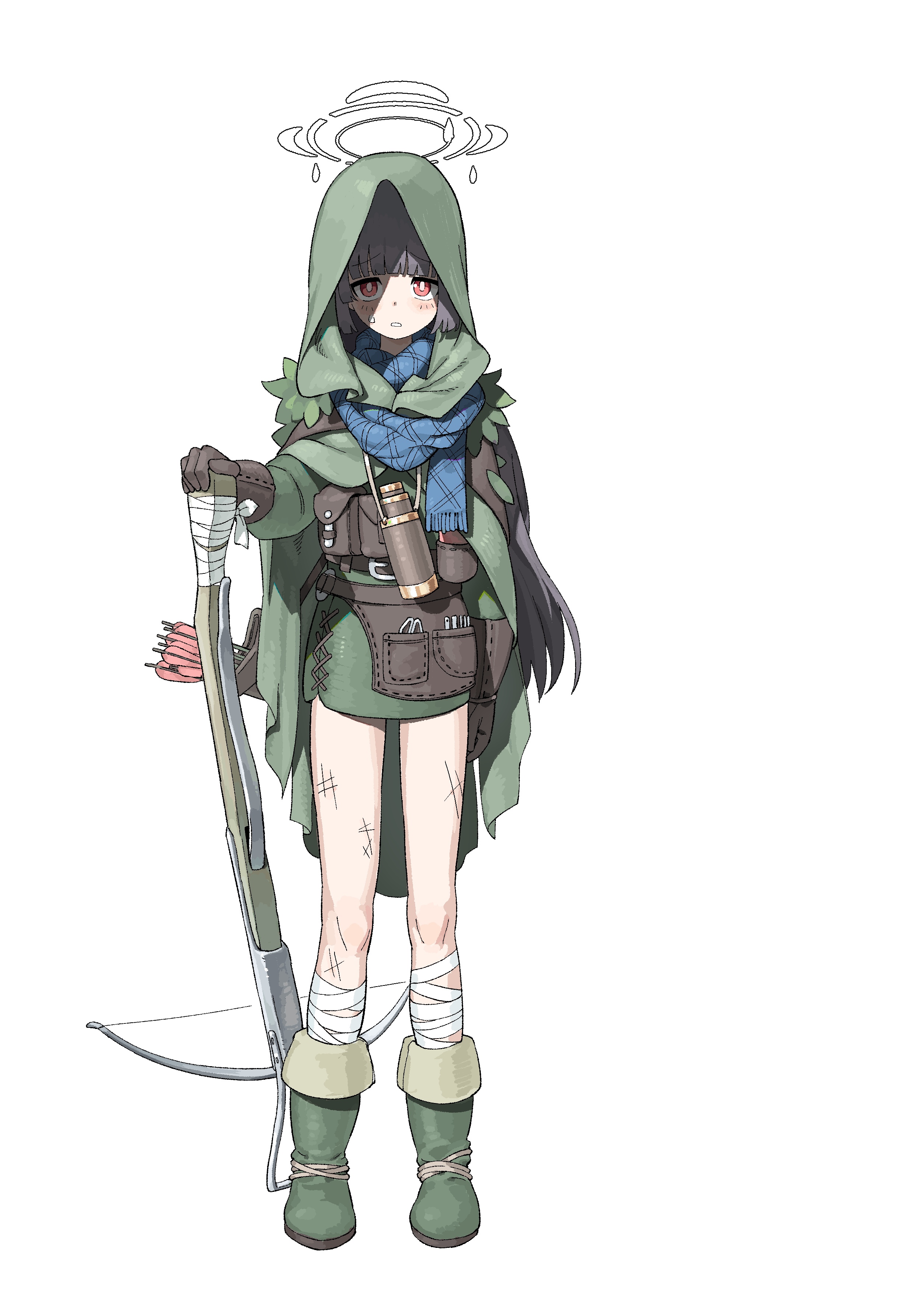 The Big ImageBoard (TBIB) - 1girl absurdres arrow (projectile) bandaged leg bandages belt pouch ...