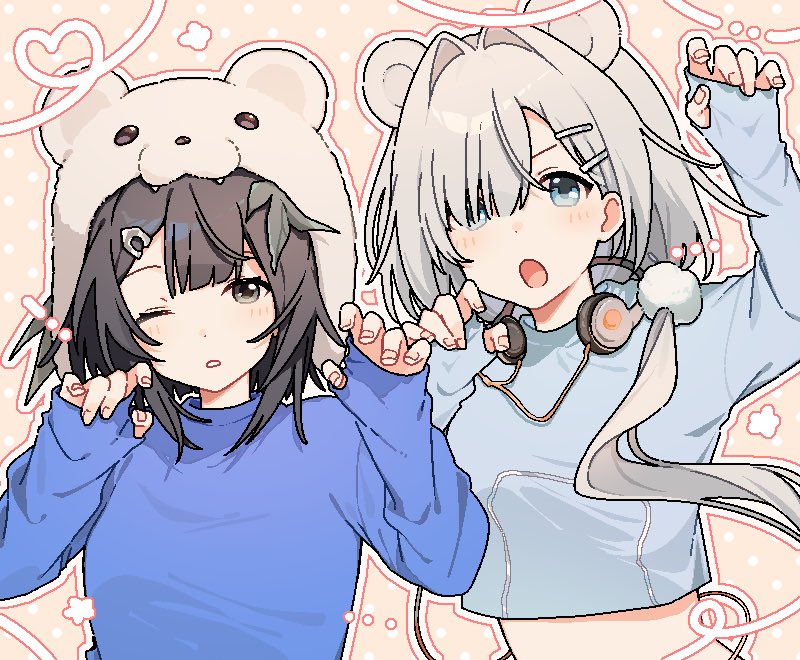 The Big ImageBoard (TBIB) - 2girls animal ears arknights aurora (arknights) bear ears bear girl ...