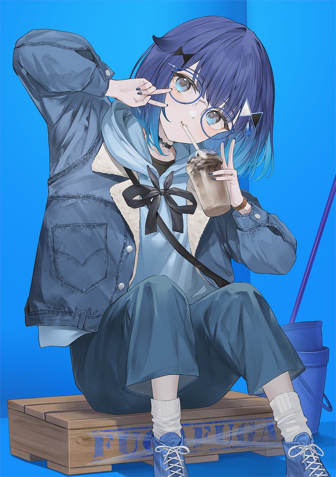 The Big ImageBoard (TBIB) - 1girl bespectacled black choker black ...