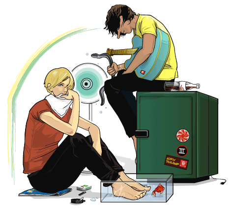 The Big ImageBoard (TBIB) - 2boys ashtray barefoot blonde hair bottle ...