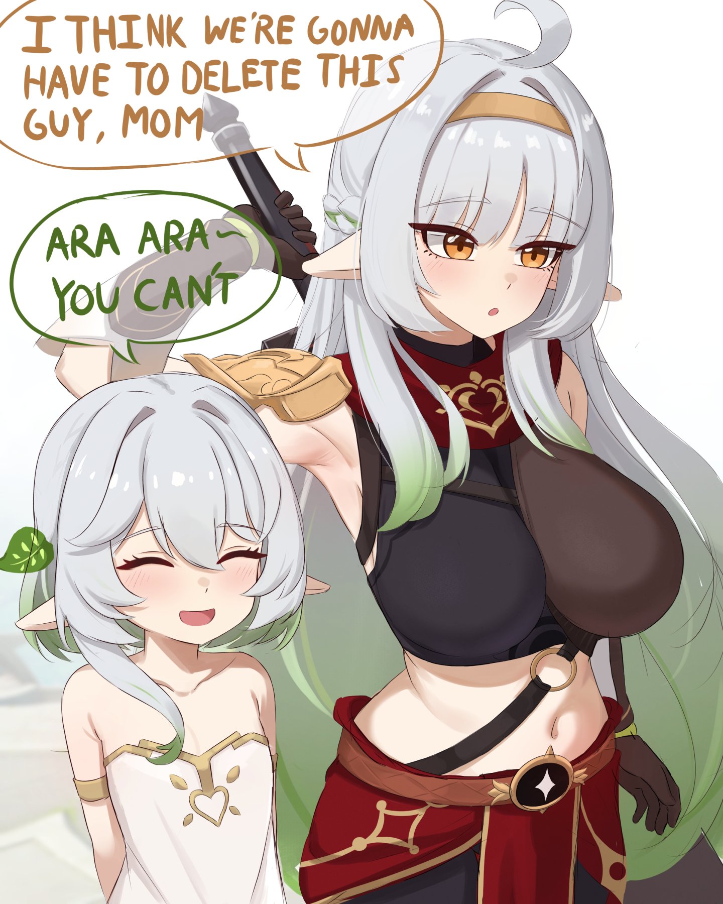 The Big ImageBoard (TBIB) - 2girls :o ^ ^ ahoge ara ara arm behind head ...