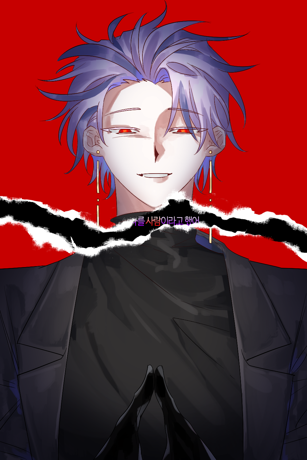 The Big ImageBoard (TBIB) - 1boy black gloves black jacket black sweater colored eyelashes ...