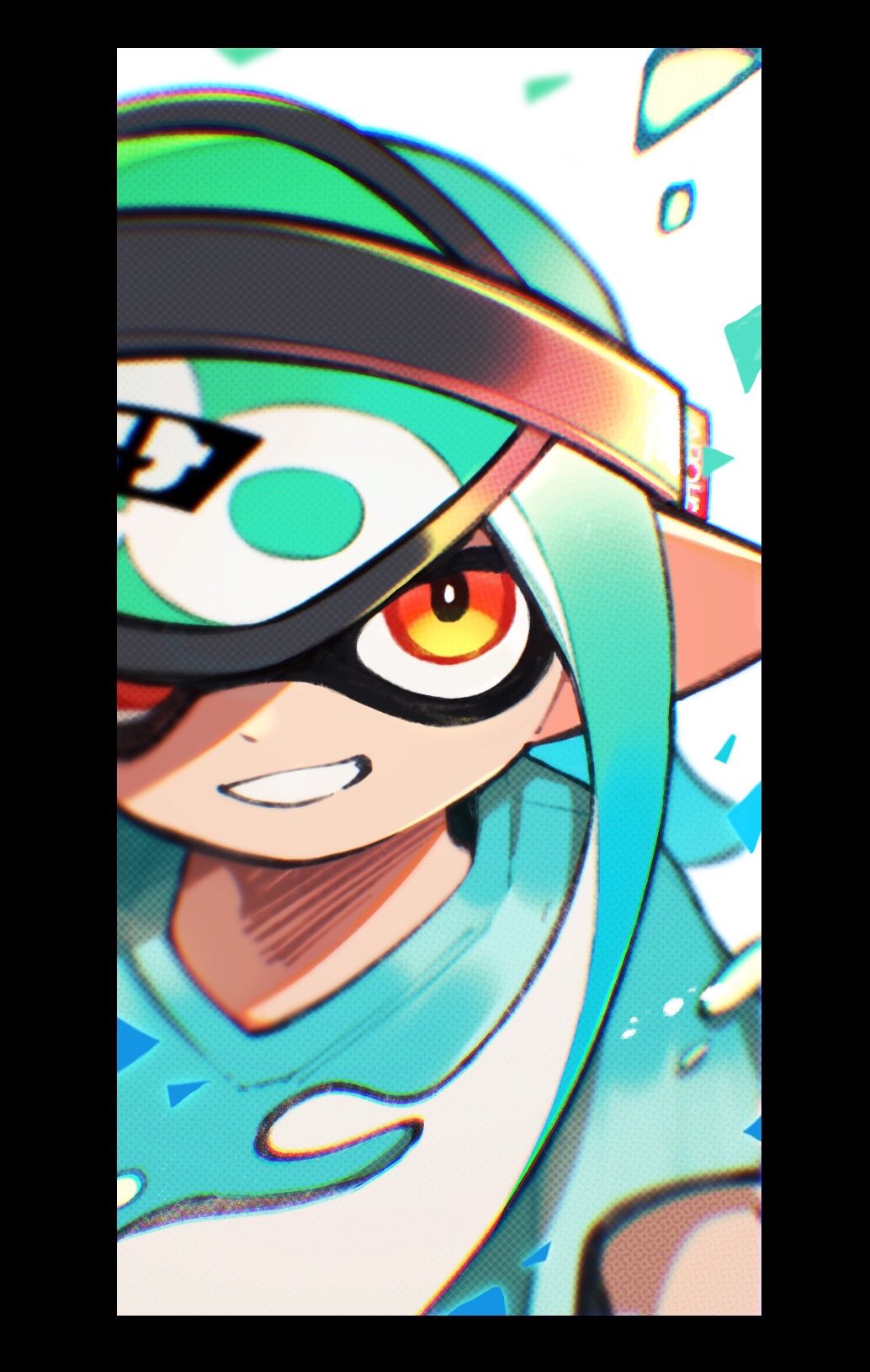 The Big ImageBoard (TBIB) - 1girl black border blue hair blue hat blue ...