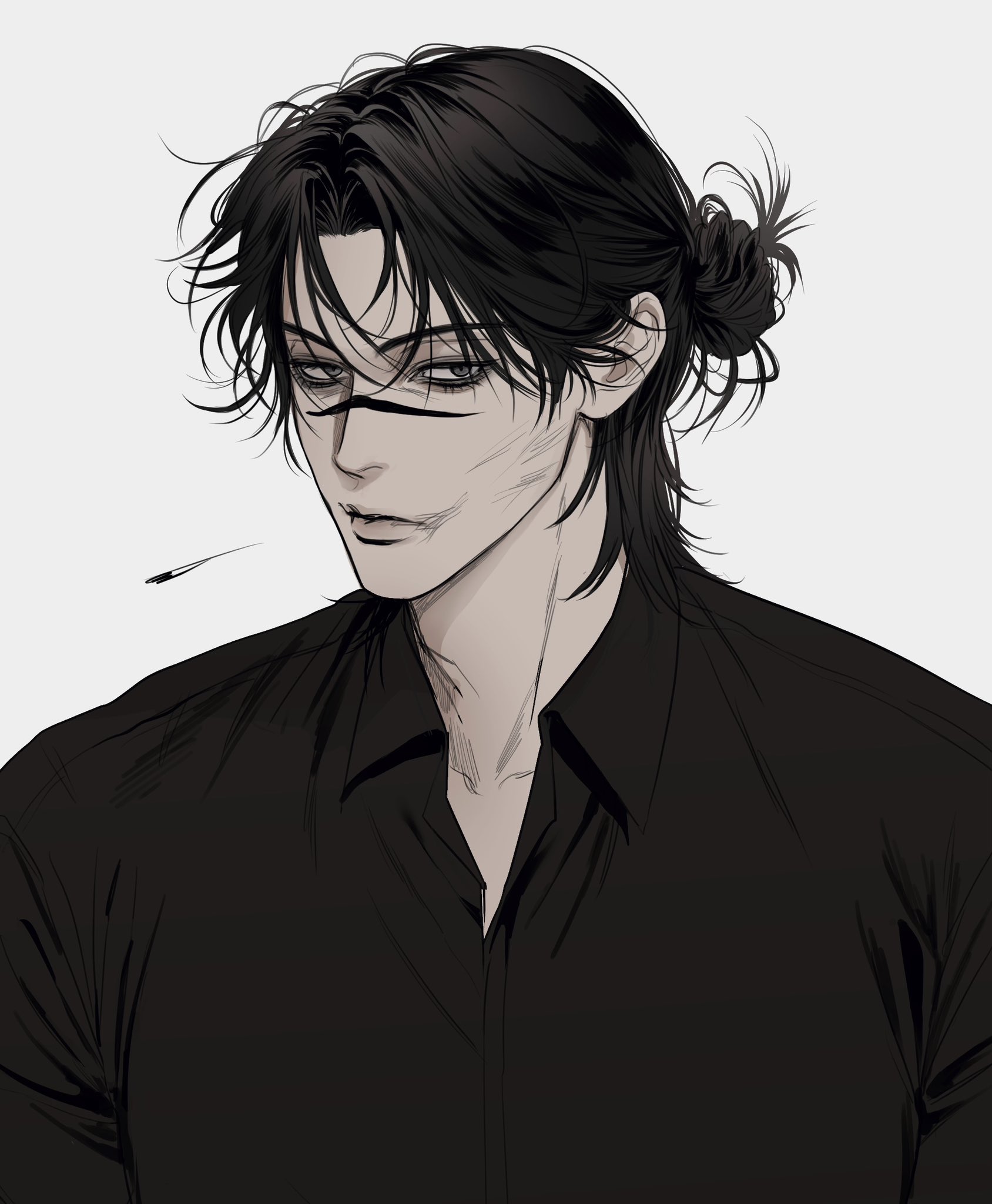 The Big ImageBoard (TBIB) - 1boy black hair black shirt choso (jujutsu ...