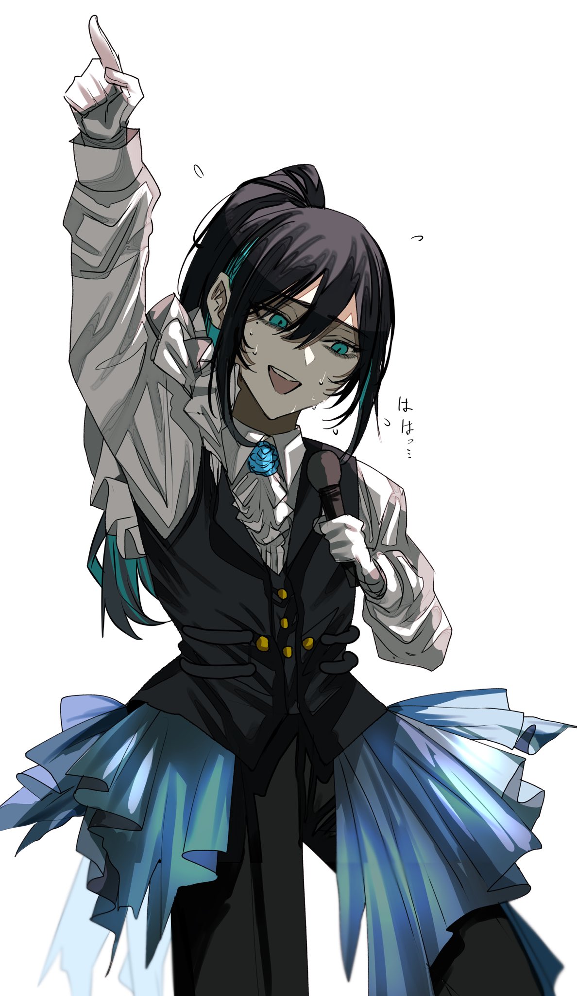 The Big ImageBoard (TBIB) - 1girl ado (utaite) arm up black hair black ...