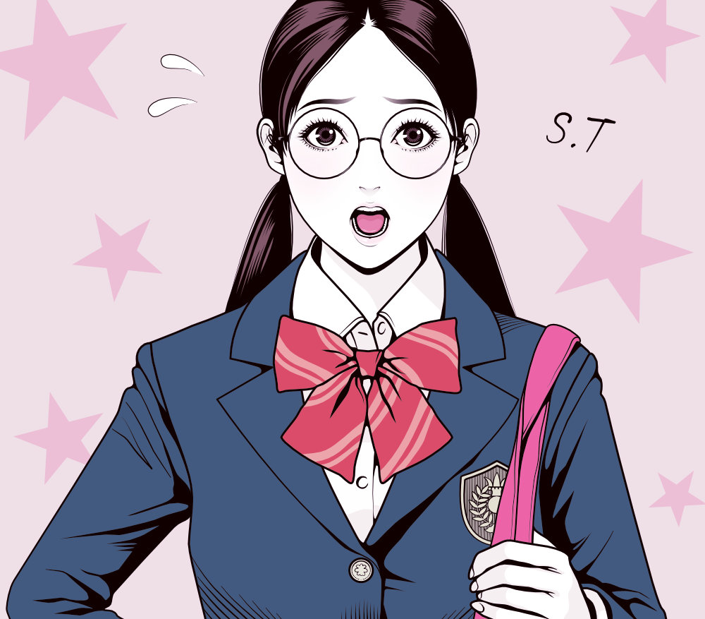 The Big ImageBoard (TBIB) - 1girl aged up bag black hair blue jacket bow bowtie chibi maruko ...