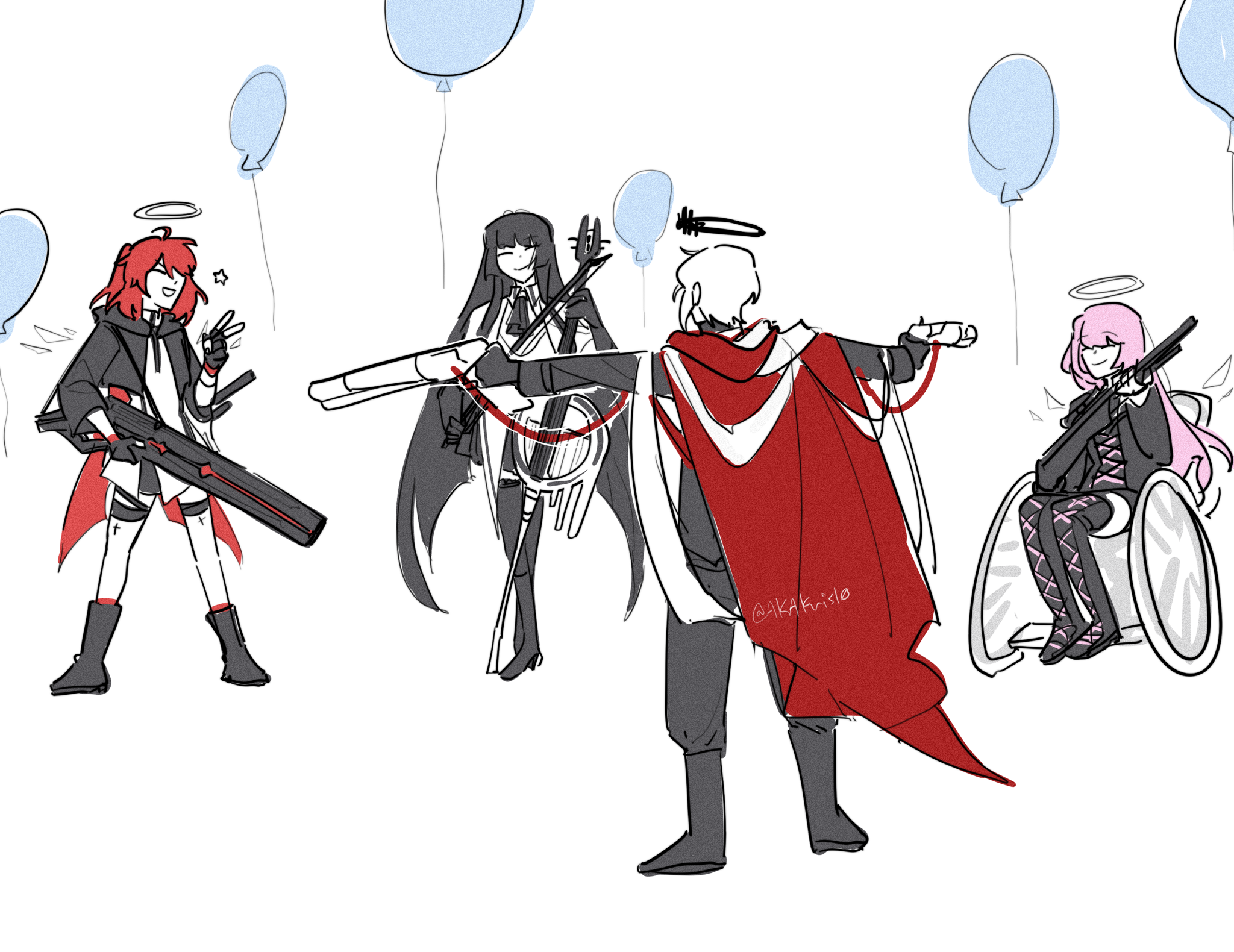 The Big ImageBoard (TBIB) - 1boy 3girls akakris10 arknights black hair ...