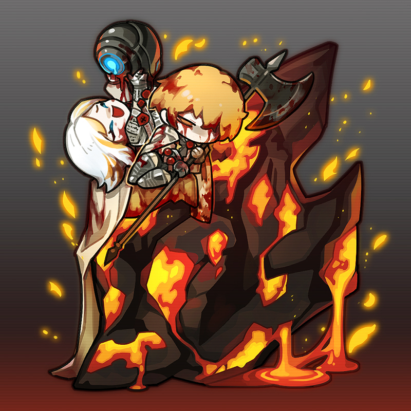 The Big ImageBoard (TBIB) - 1boy 1girl armored boots arms up axe blonde ...