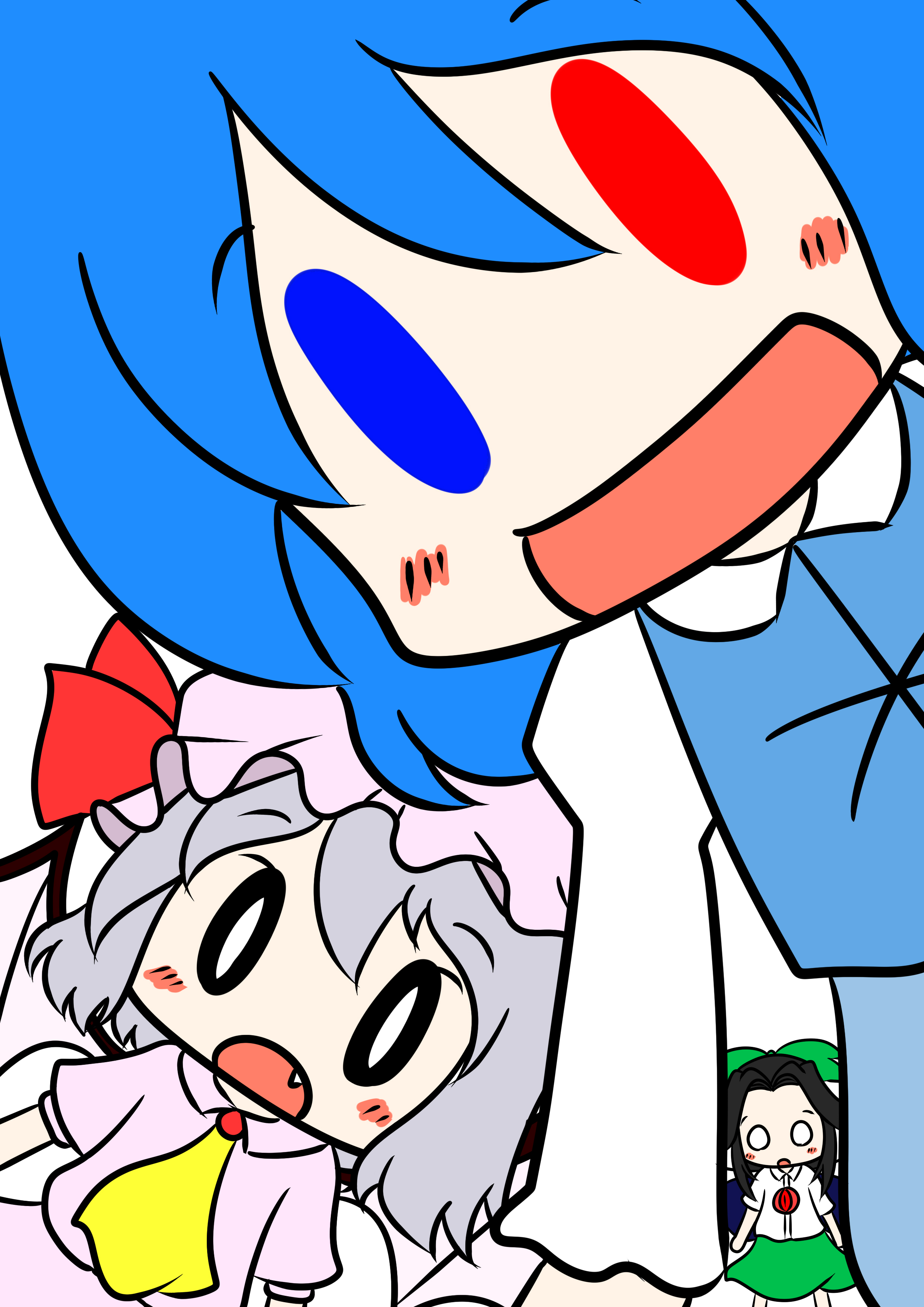 The Big ImageBoard (TBIB) - absurdres ascot bad id bad nicoseiga id bat wings black hair blue ...