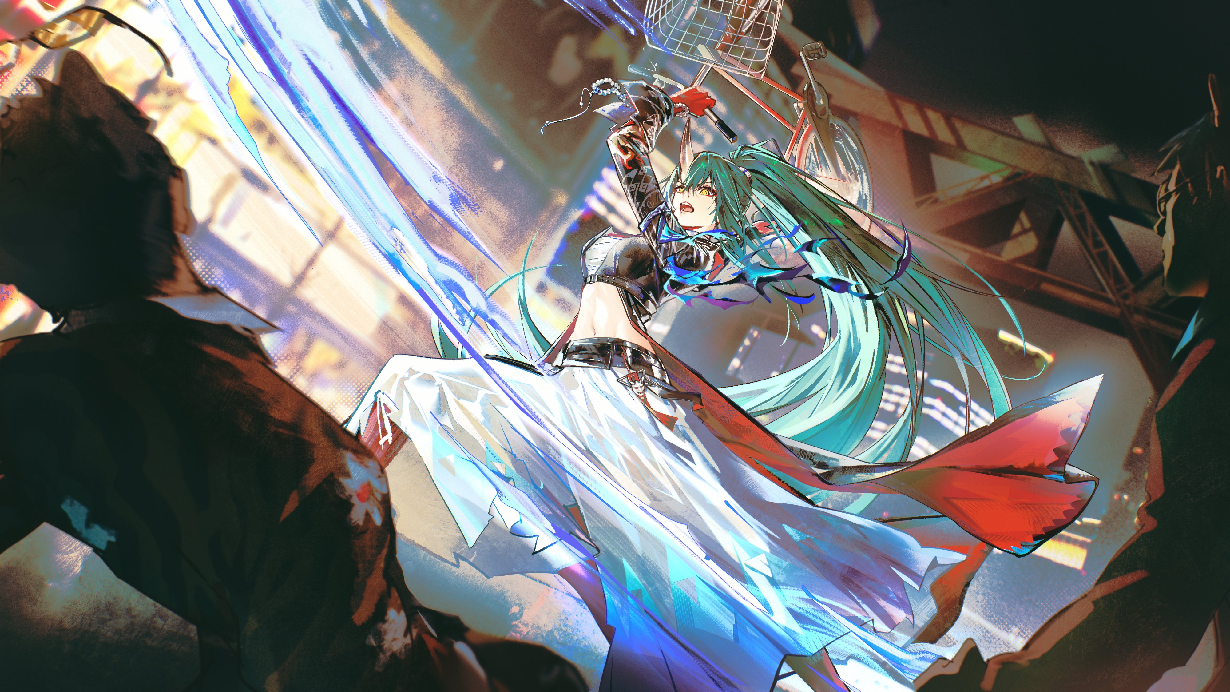 The Big ImageBoard (TBIB) - 1girl 2boys absurdres arknights bandana ...