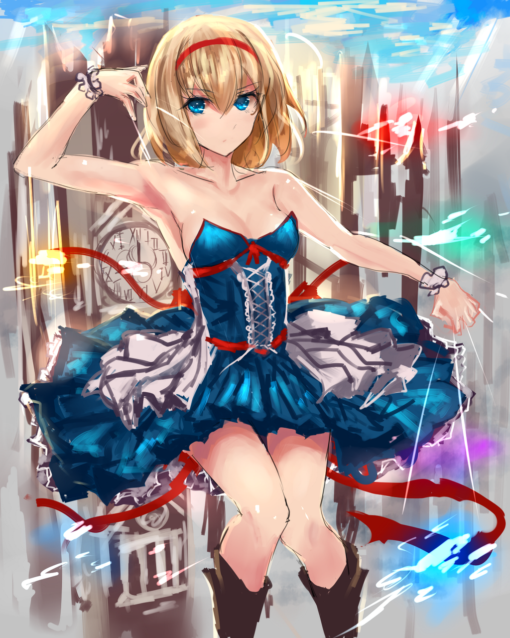 The Big ImageBoard (TBIB) - 1girl alice margatroid alternate costume bare shoulders blonde hair ...