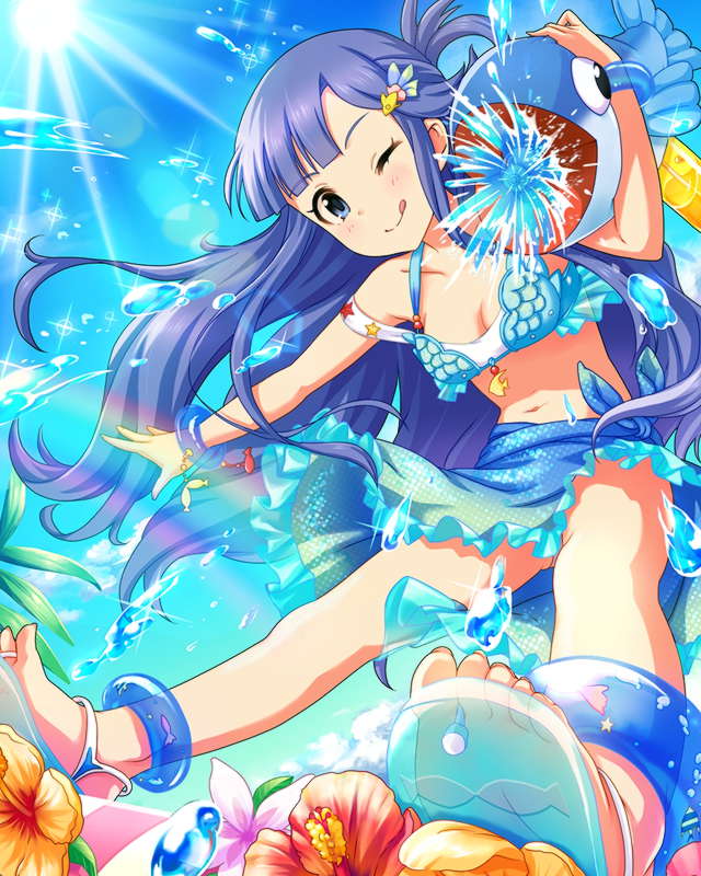 The Big ImageBoard (TBIB) - 1girl artist request asari nanami bikini blue eyes blue hair ...