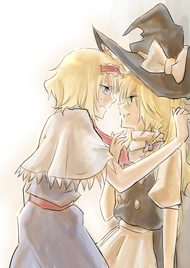 The Big ImageBoard (TBIB) - 2girls alice margatroid apron ascot blonde hair blue dress blue eyes ...