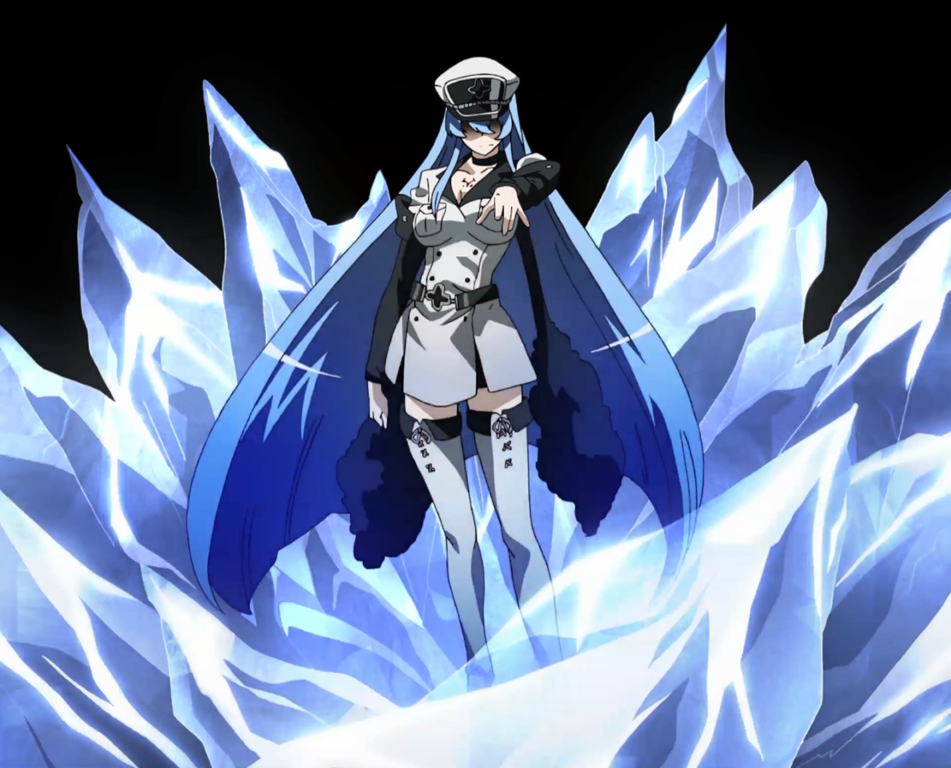 The Big Imageboard Tbib 1girl Akame Ga Kill Blue Hair Breasts
