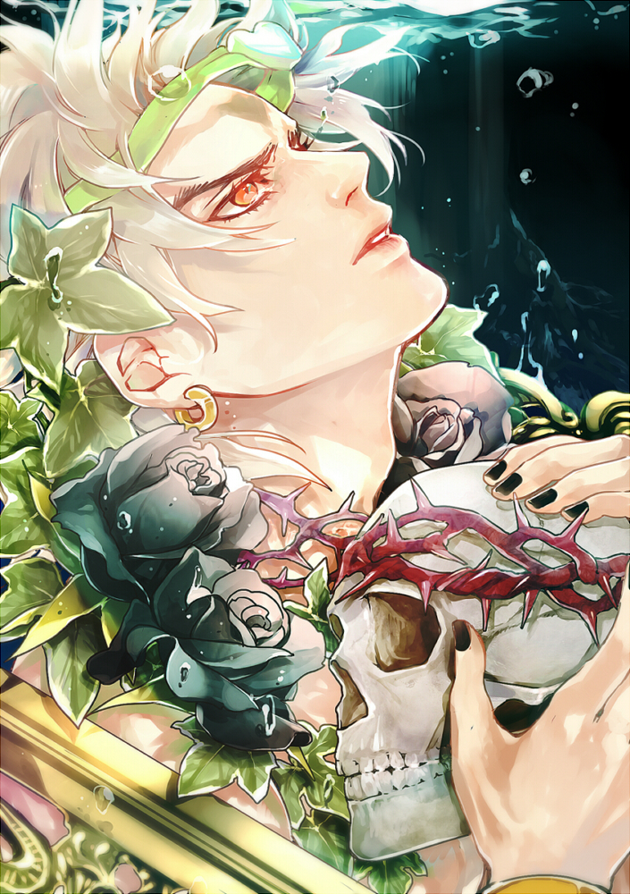 The Big ImageBoard (TBIB) - 1boy black flower black rose blonde hair ...