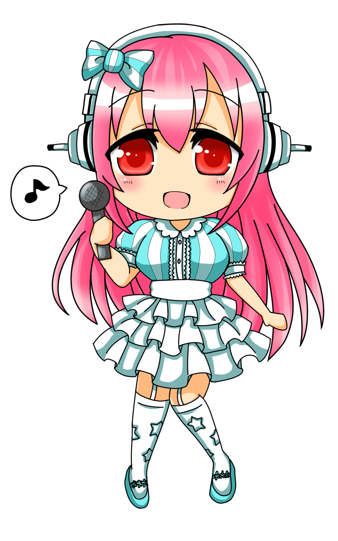 The Big ImageBoard (TBIB) - blush breasts chibi eighth note headphones ...