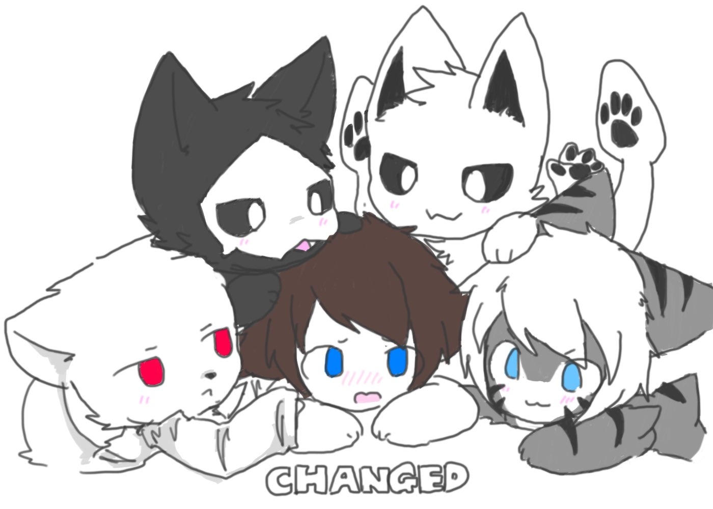 The Big ImageBoard (TBIB) - 2018 ambiguous gender anthro black sclera blue eyes blush canid ...