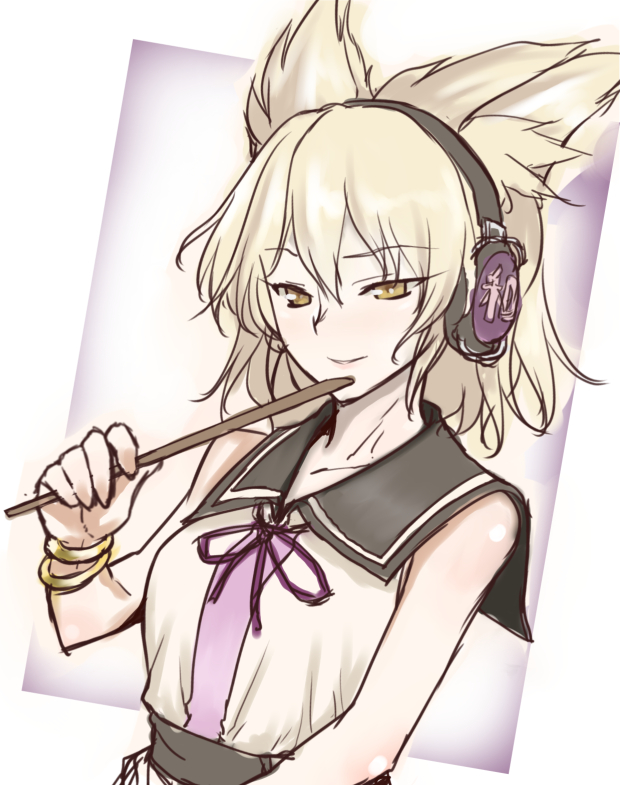 The Big ImageBoard (TBIB) - 1girl bare arms blonde hair bracelet ...