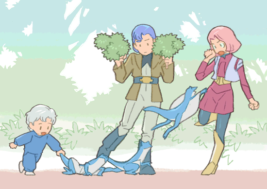 The Big ImageBoard (TBIB) - 1girl 2boys animal blue hair boots child ...