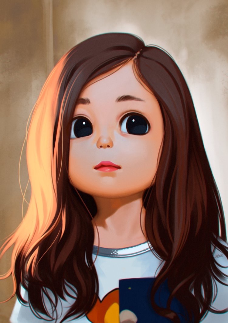 The Big ImageBoard (TBIB) - 1girl alkemanubis brown hair child close-up female long hair solo ...