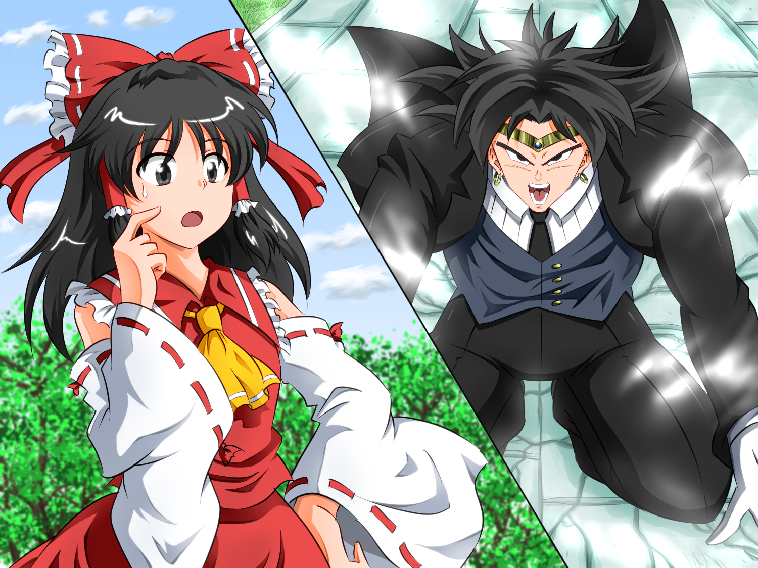 The Big ImageBoard (TBIB) - 1boy 1girl black eyes black hair broly ...